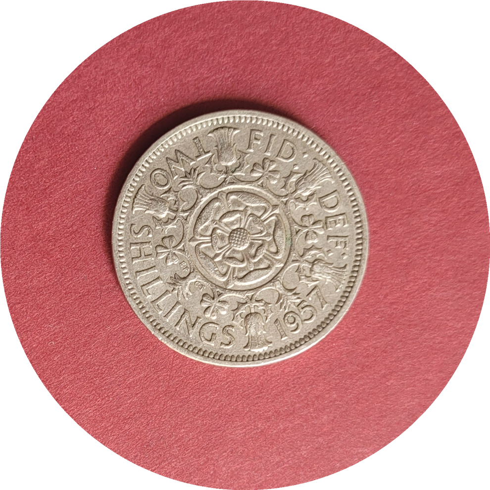 Elizabeth II, Two Shilling, 1957, (B) – Numis Gallery